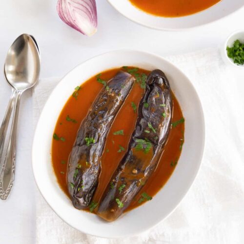 Vegan Lebanese Stuffed Eggplant (Batinjan Mahshi)