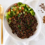 Mujadara Hamra (Lentils and Bulgur)