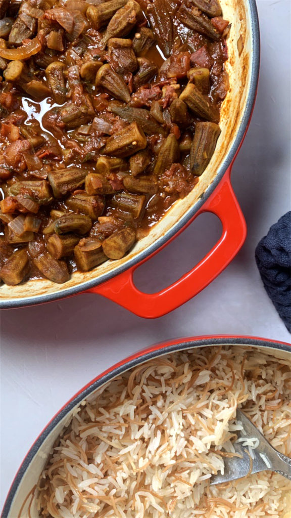 Bamia (Okra Stew Without Meat)