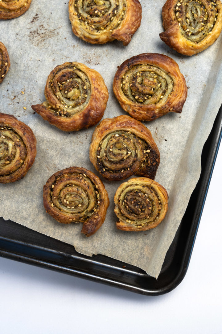 Zaatar Puff Pastry Pinwheels (Easy 3 Ingredients)