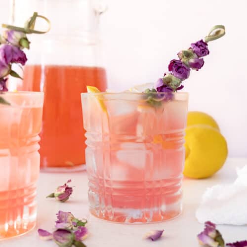 Sparkling Pink Rose Lemonade (Mocktail)