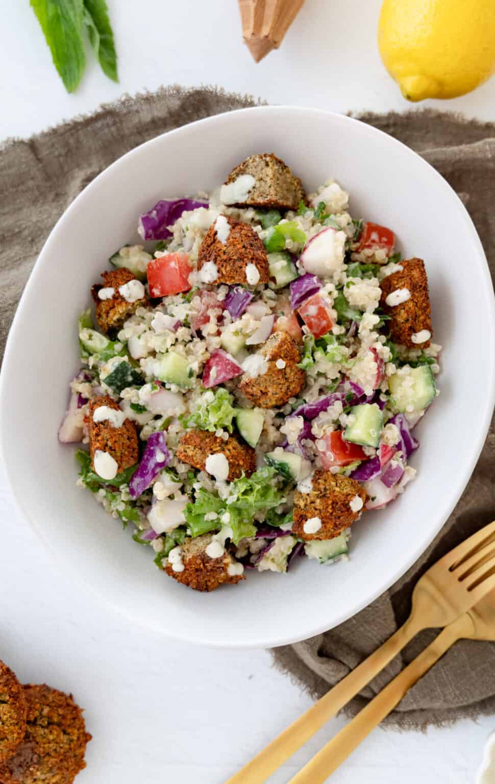 Falafel Salad With Tahini Dressing