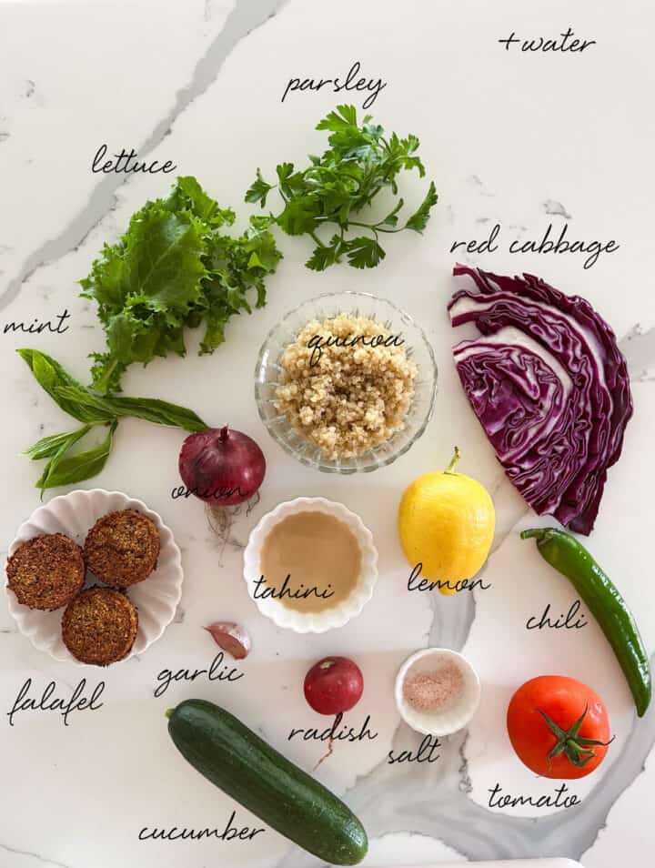 Falafel Salad With Tahini Dressing